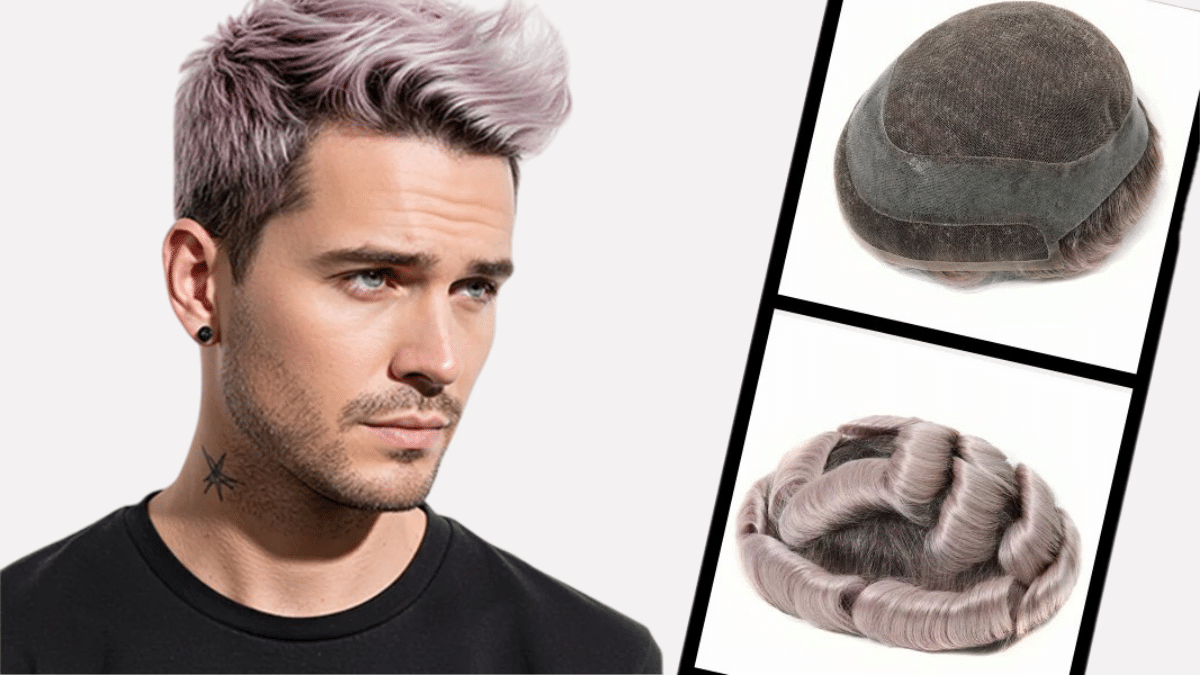 TUL21: Embrace Boldness with the Pink Men's Human Hair Toupee